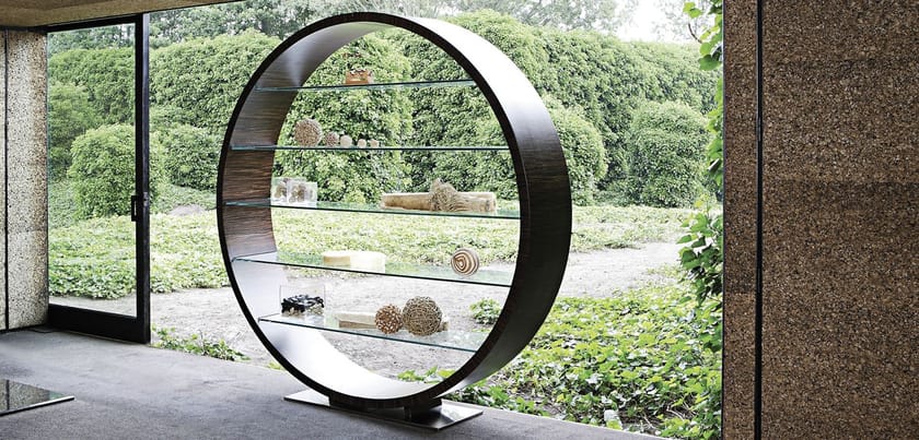 OMEGA Open double-sided wood and glass bookcase By Roche Bobois ...