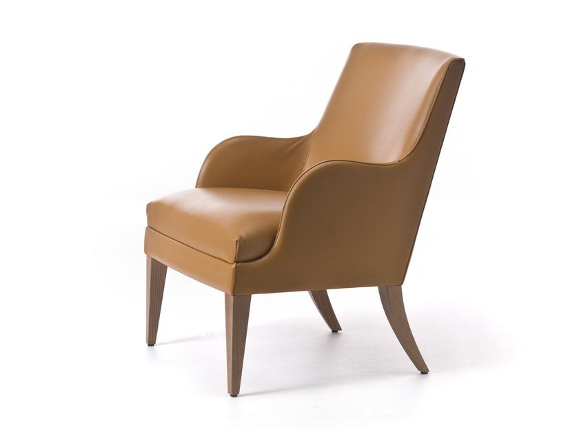 ONDA 04 Leather armchair with armrests By Very Wood | design Werther ...