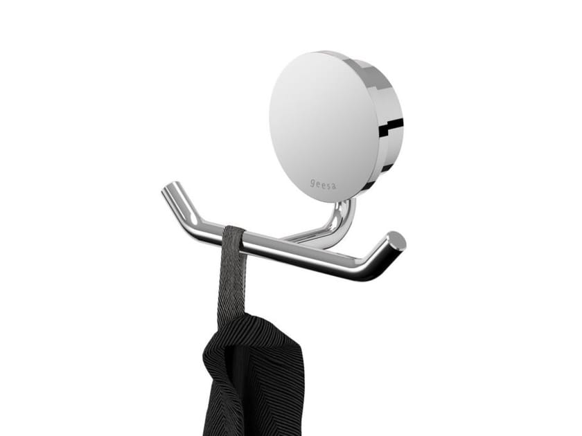 OPAL ABS | Double robe hook Stainless steel robe hook By Geesa