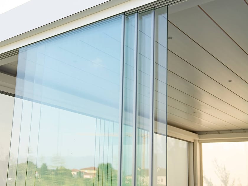 OPEN+ | Wall-mounted pergola Wall-mounted bioclimatic aluminium pergola ...