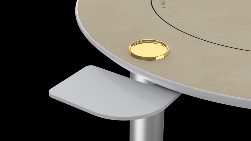 Tavolo da poker rotondo in metallo OPTIMAL By Tableswin design Marc Sadler