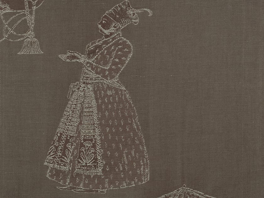 Jacquard cotton and silk fabric with graphic pattern ORISSA By KOHRO