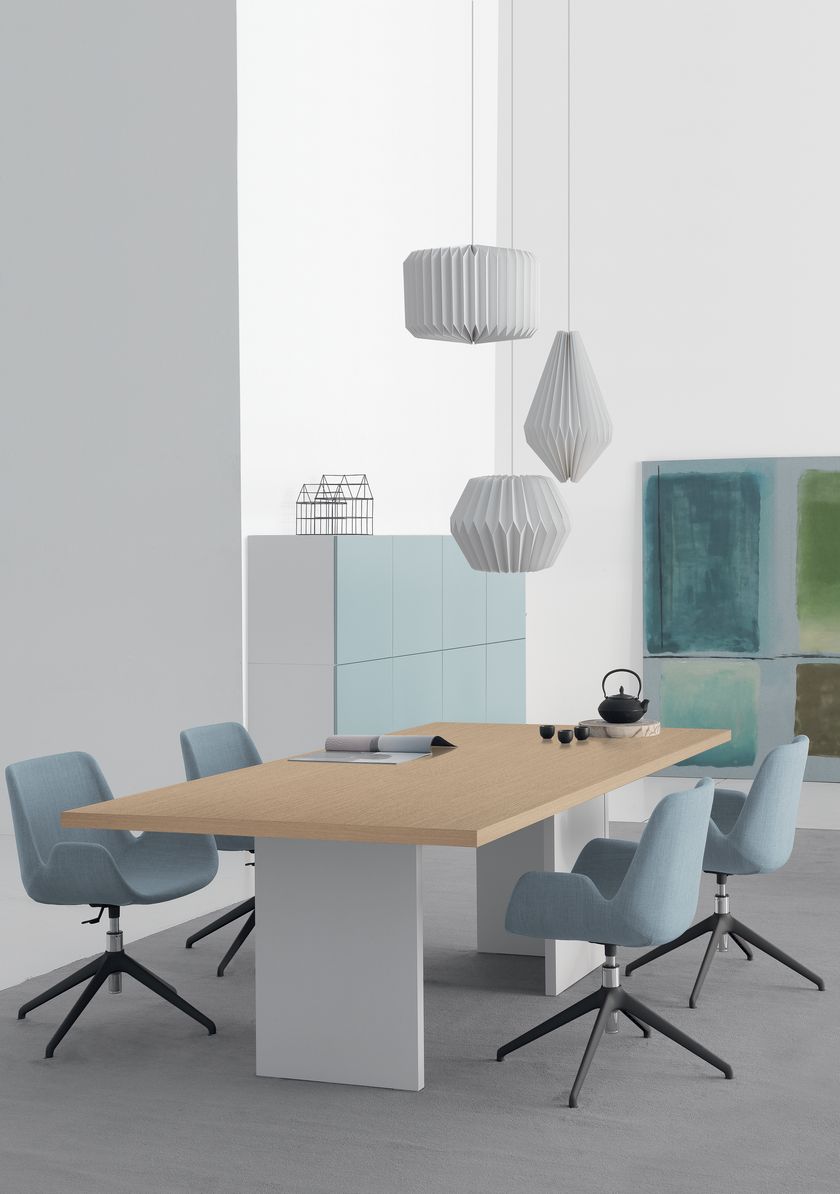 OXFORD Rectangular melamine meeting table with cable management By DVO ...