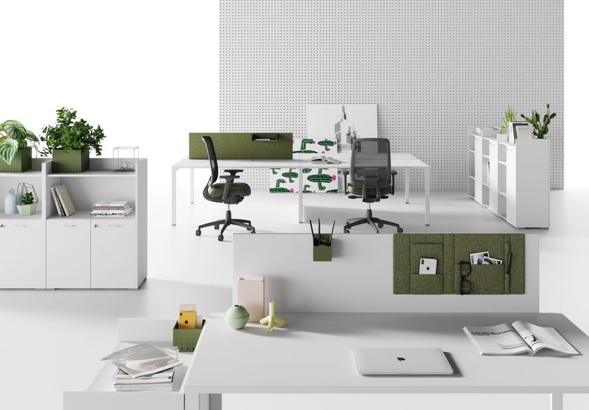 Rectangular wooden workstation desk OXI COLOR | Workstation desk Oxi ...