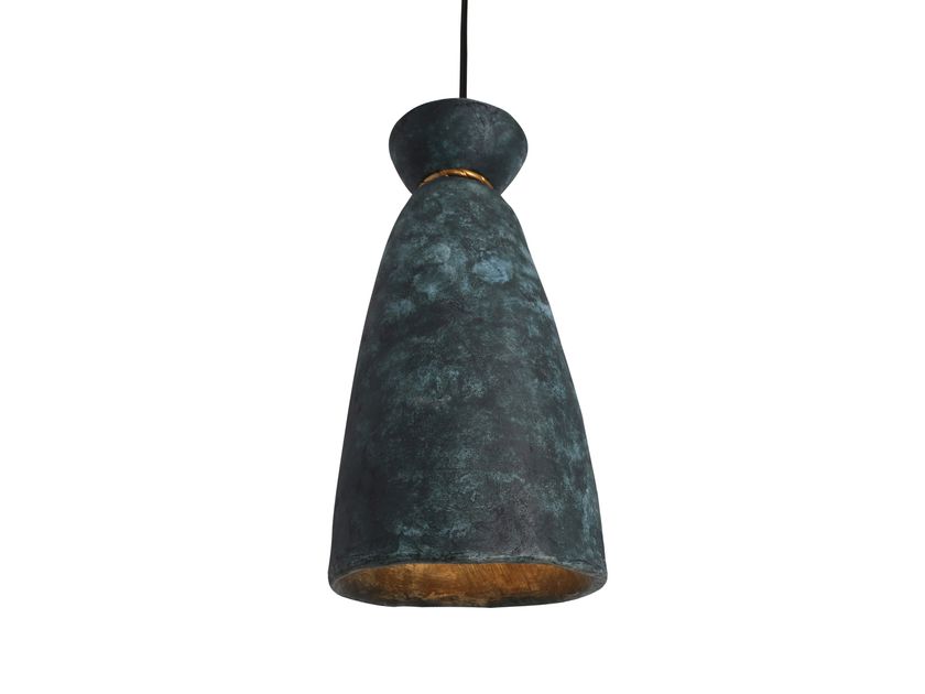 Handmade ceramic pendant lamp PANDO BLUE EARTH By Mullan Lighting