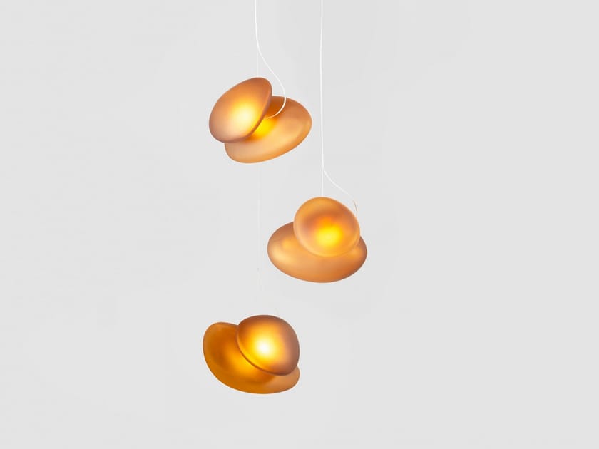 LED blown glass pendant lamp PEBBLE CHANDELIER 3 Pebble Collection By ...