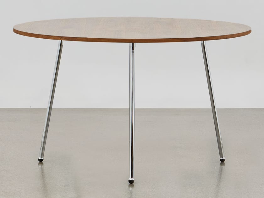 PH DINING TABLE | Round table Round wood veneer and metal table By PH ...