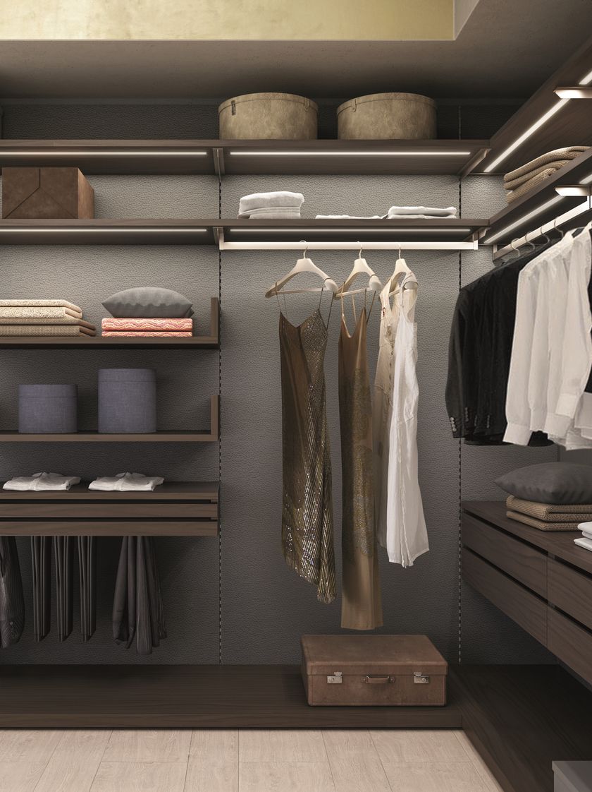 Corner wooden walk-in wardrobe PICÀ Z737 PICA' Collection By Zalf