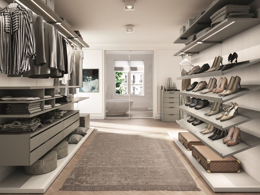 Sectional wooden walk-in wardrobe PICÀ Z758 PICA' Collection By Zalf