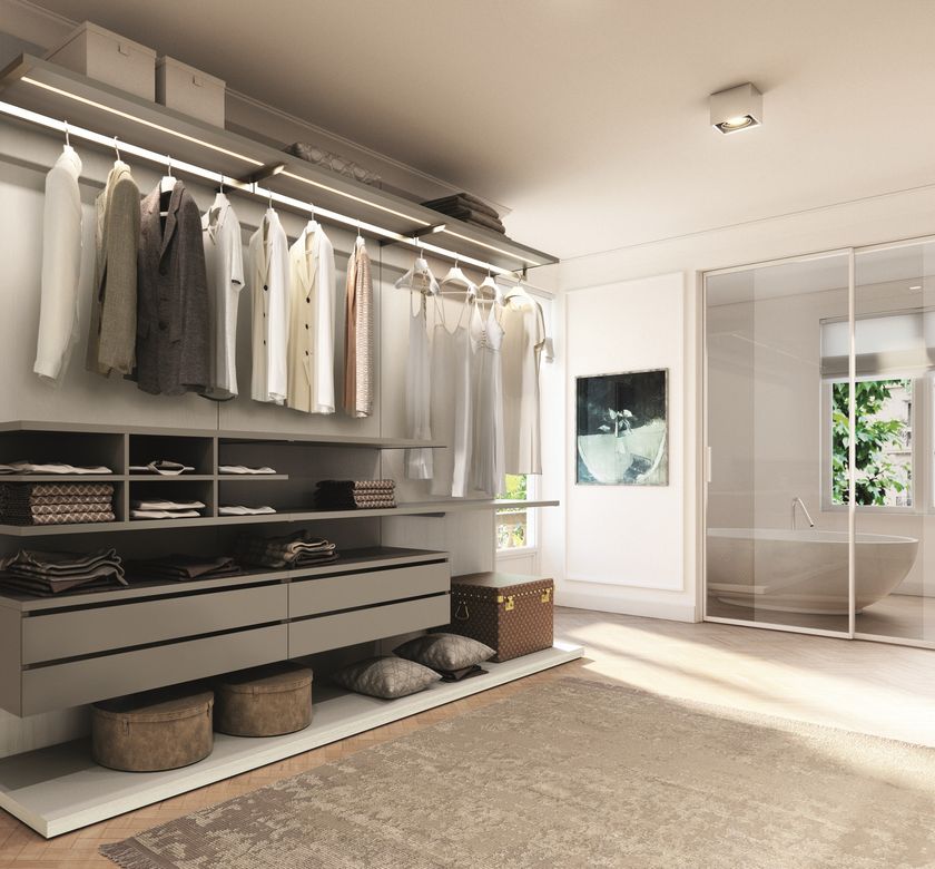 Sectional wooden walk-in wardrobe PICÀ Z758 PICA' Collection By Zalf