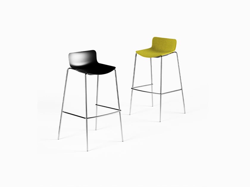 POPPEA High stackable fabric stool with footrest By FREZZA