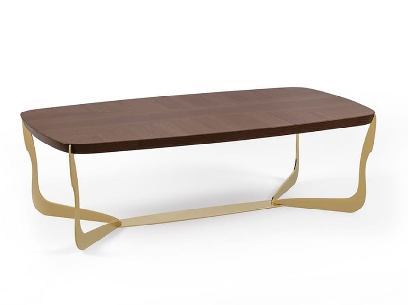 PR.310 Low rectangular wooden coffee table By Stella del Mobile