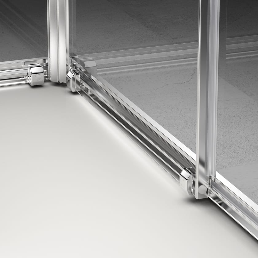 STILA 2000 Corner rectangular glass and aluminium shower cabin By Duka