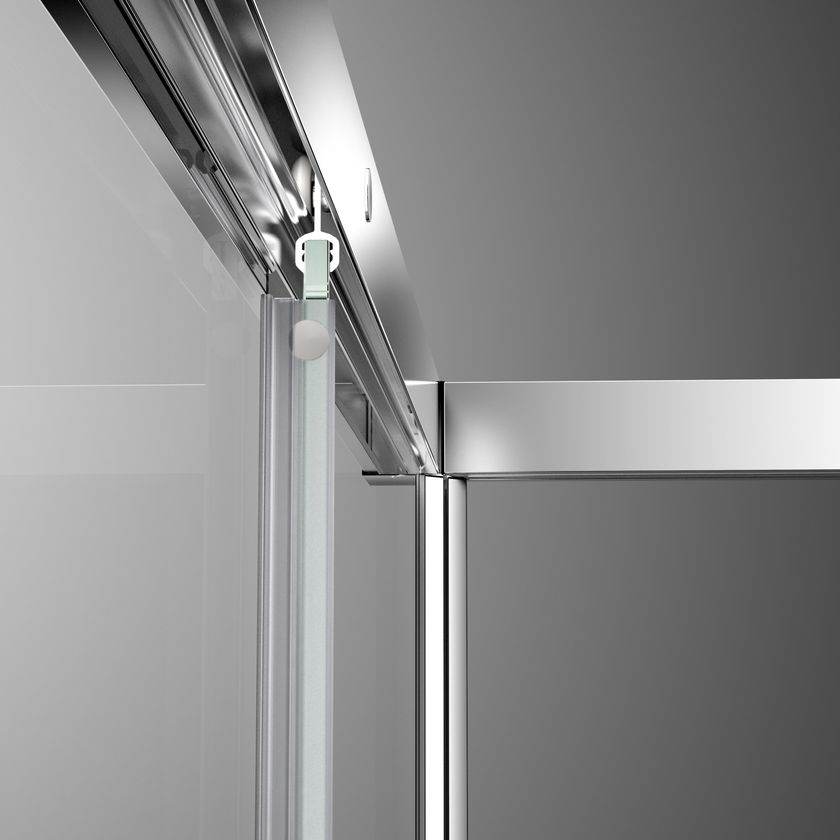 STILA 2000 Corner rectangular glass and aluminium shower cabin By Duka