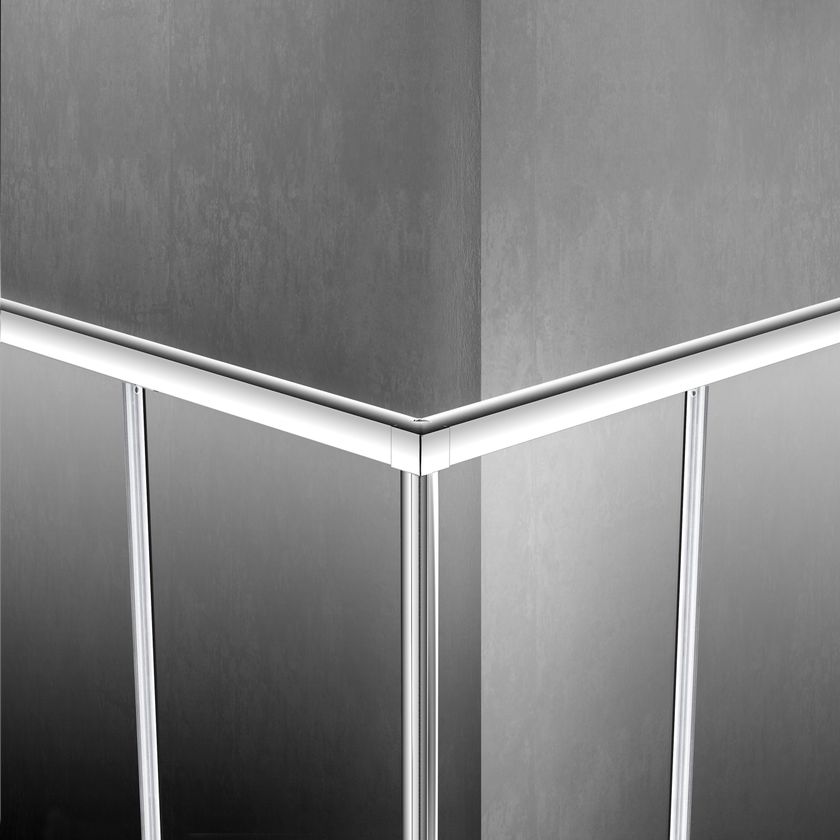 STILA 2000 Corner rectangular glass and aluminium shower cabin By Duka
