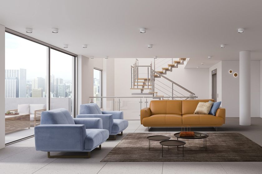 PRIMULA | Leather sofa By Marinelli Home design Tommaso Oliva