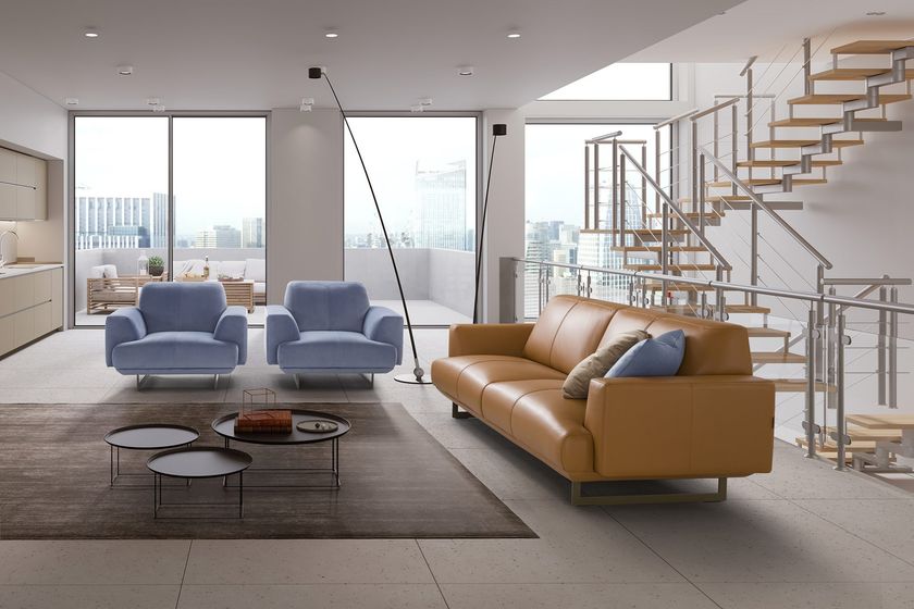 PRIMULA | Leather sofa By Marinelli Home design Tommaso Oliva