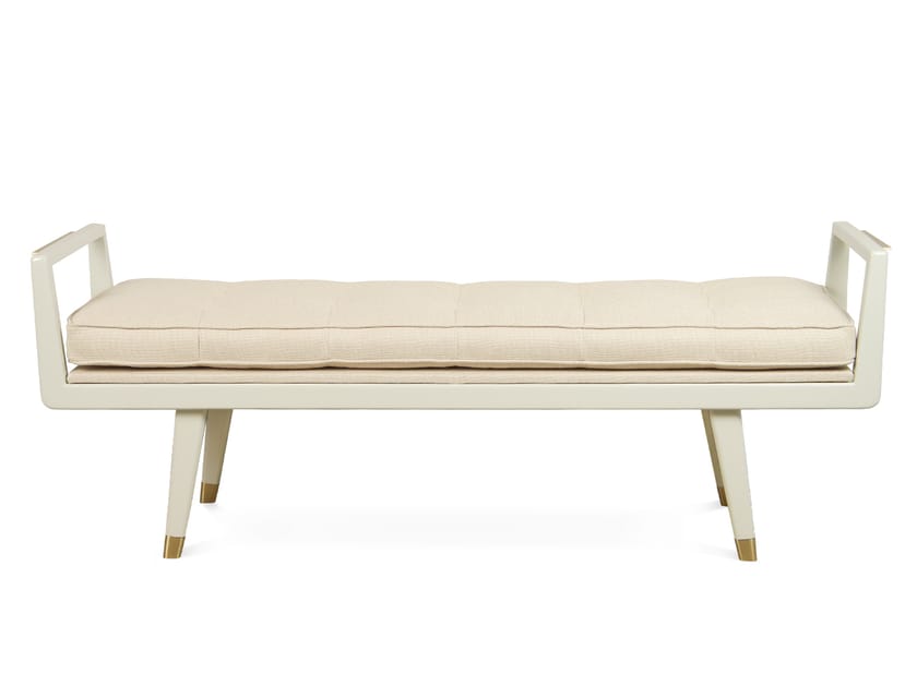 Upholstered lacquered wooden and fabric bench PRINCE By JOSÉ LEITE DE ...