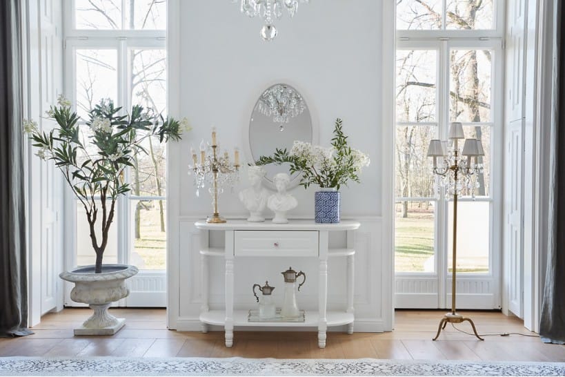 PRINCESS Demilune wooden console table with drawers By Arrediorg.it®