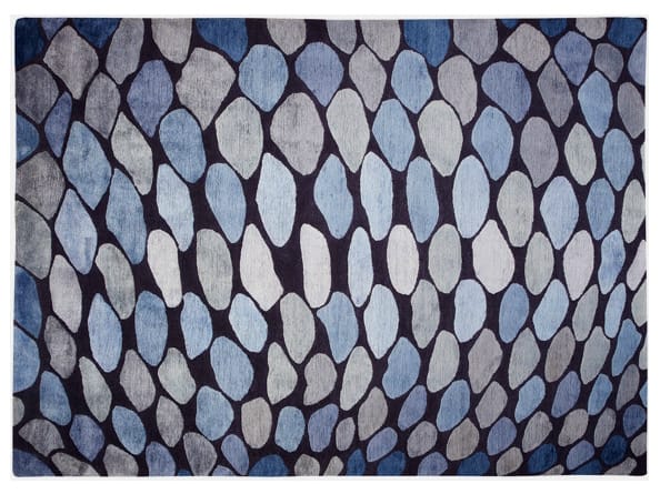 Patterned handmade rug FISH SCALES By Deirdre Dyson