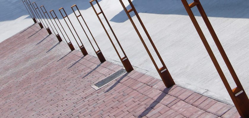 MOKA | Bollard Corten™ bollard post with base plate By Metalco | design ...