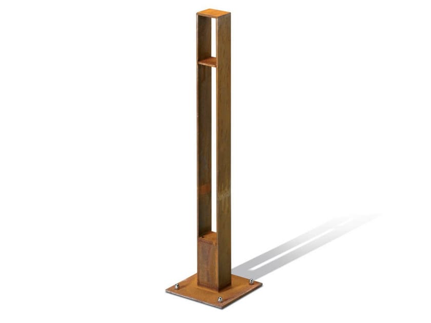 MOKA | Bollard Corten™ bollard post with base plate By Metalco | design ...