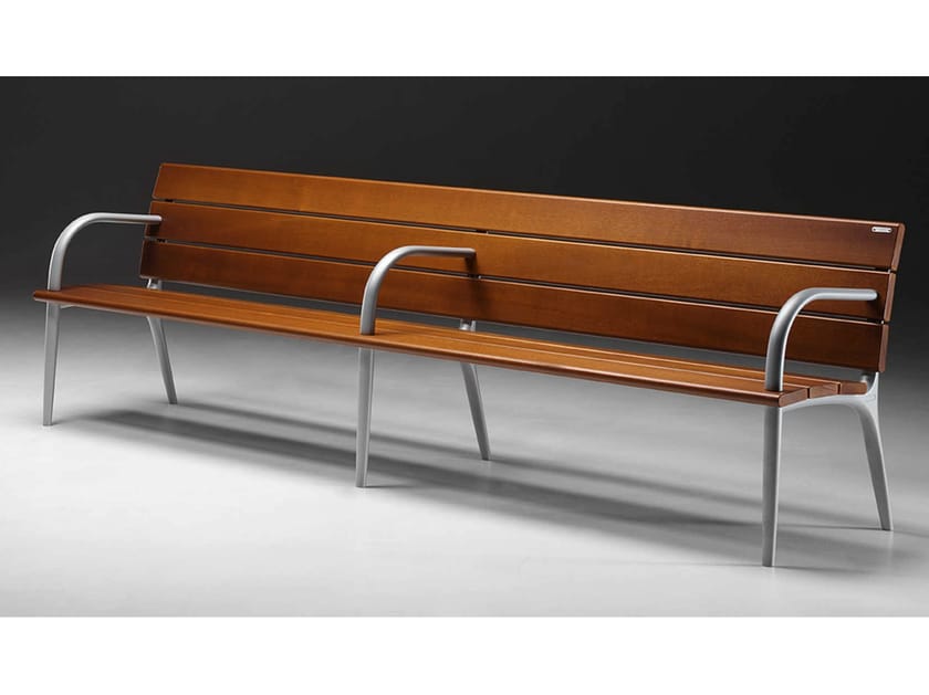 RIVA Contemporary style wooden bench with armrests By Metalco | design ...
