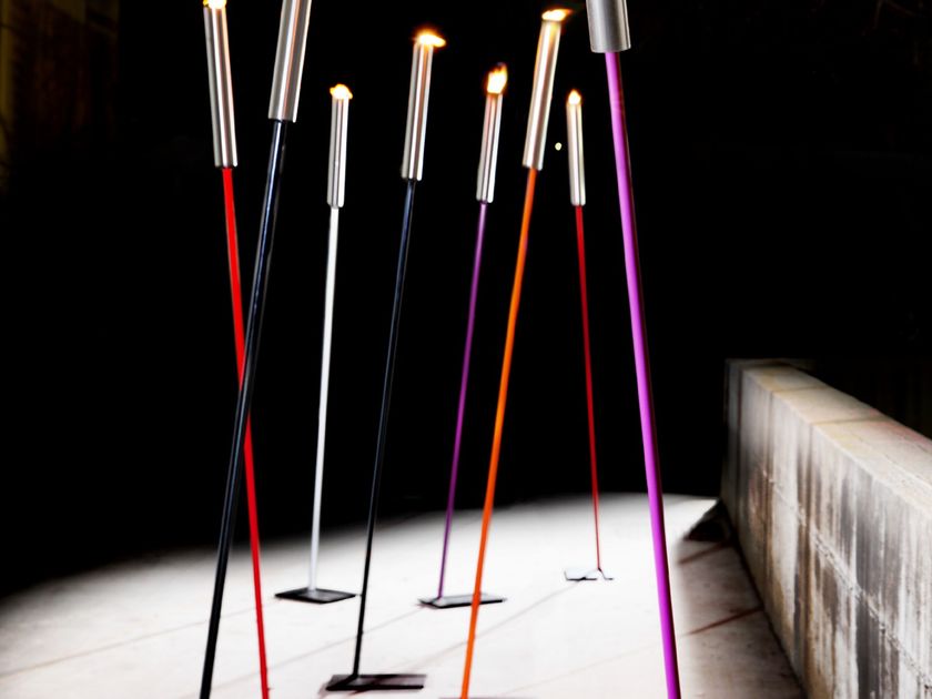 Torch with metal structure FIRE By ZAVA design Franco Zavarise