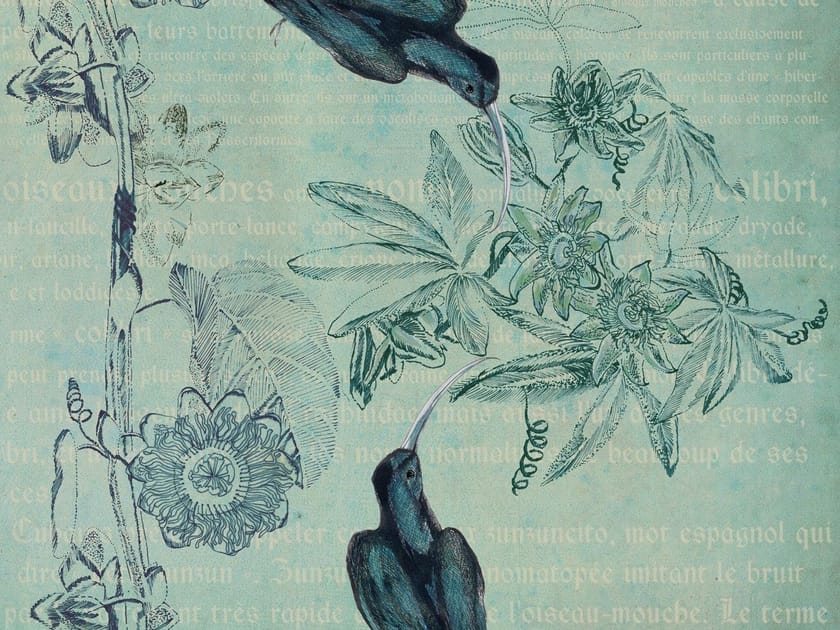 Wallpaper with floral pattern HAIKU By Wall&decò design Talva Design