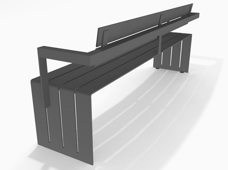 BLOC STEEL | Bench with back By Factory Furniture