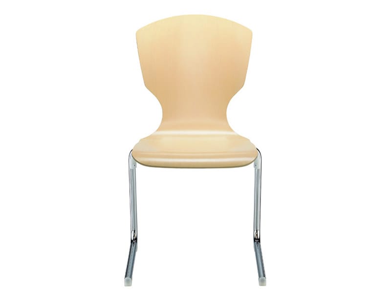 FOX | Cantilever chair Cantilever stackable wood veneer chair By Brunner