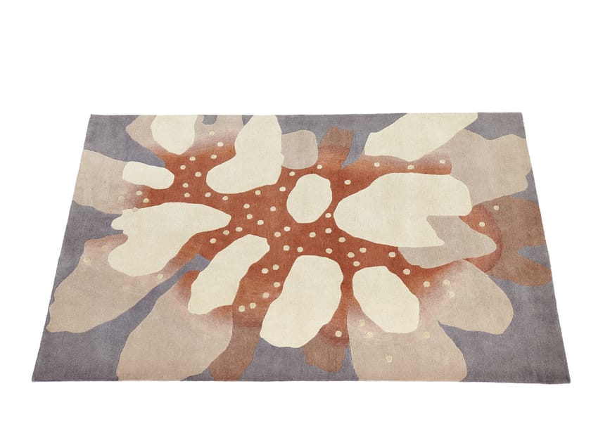 CORAL Handmade rug with floral pattern By Deirdre Dyson