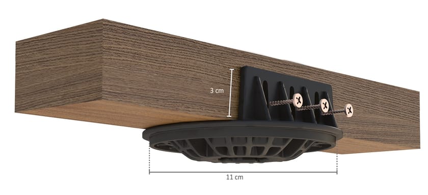 Modular system for raised flooring “SE” support system for any joist ...