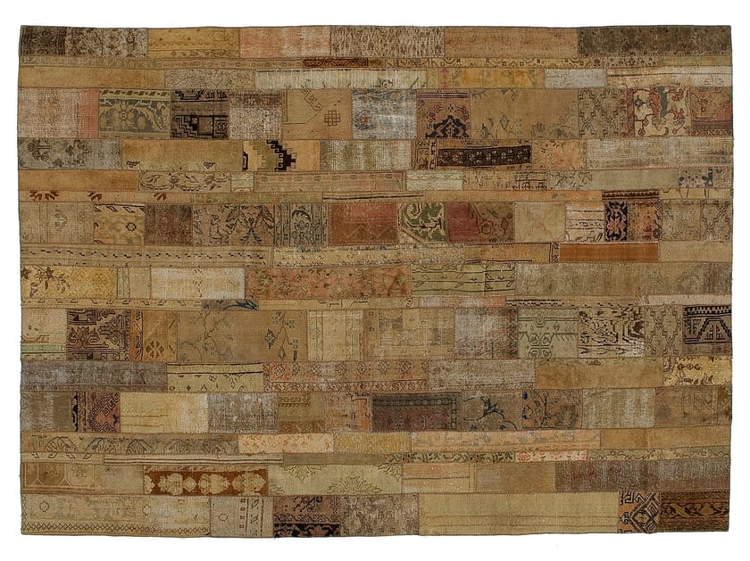 Vintage style patchwork rug PATCHWORK RESTYLED BEIGE By Golran