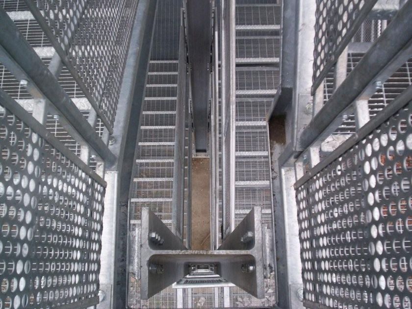 Step for fire escape staircases STANDARD GRATING STEPS By NUOVA DEFIM