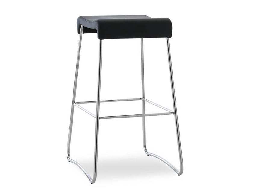 Sgabello in pelle a slitta SGAB | Sgabello in pelle - True Design