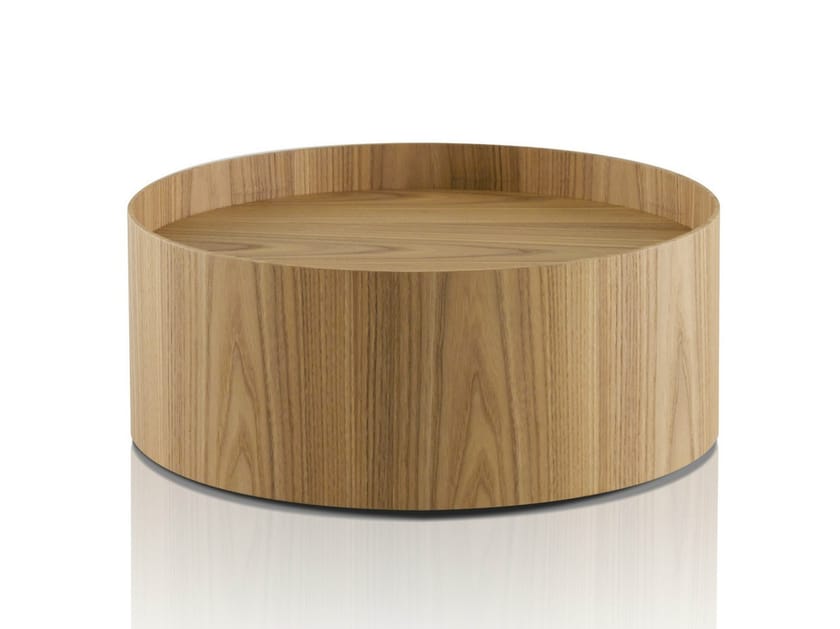 Round elm bedside table BUTLER By Porro design Piero Lissoni