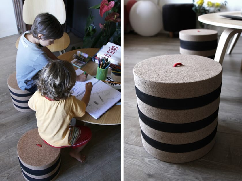 Cork Kids stool TORONTO By Made Design design IN-TENTA, Daniela Seminara