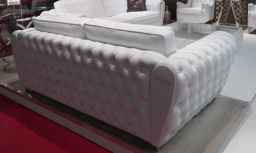 Canapé capitonné en cuir NOBILITY By Formenti