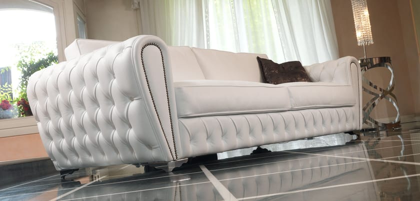 Canapé capitonné en cuir NOBILITY By Formenti