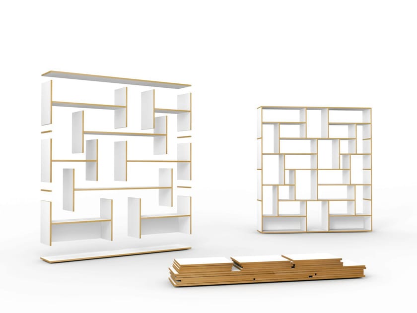 Open modular MDF bookcase HANIBAL By Tojo Möbel design FLOID Product Design