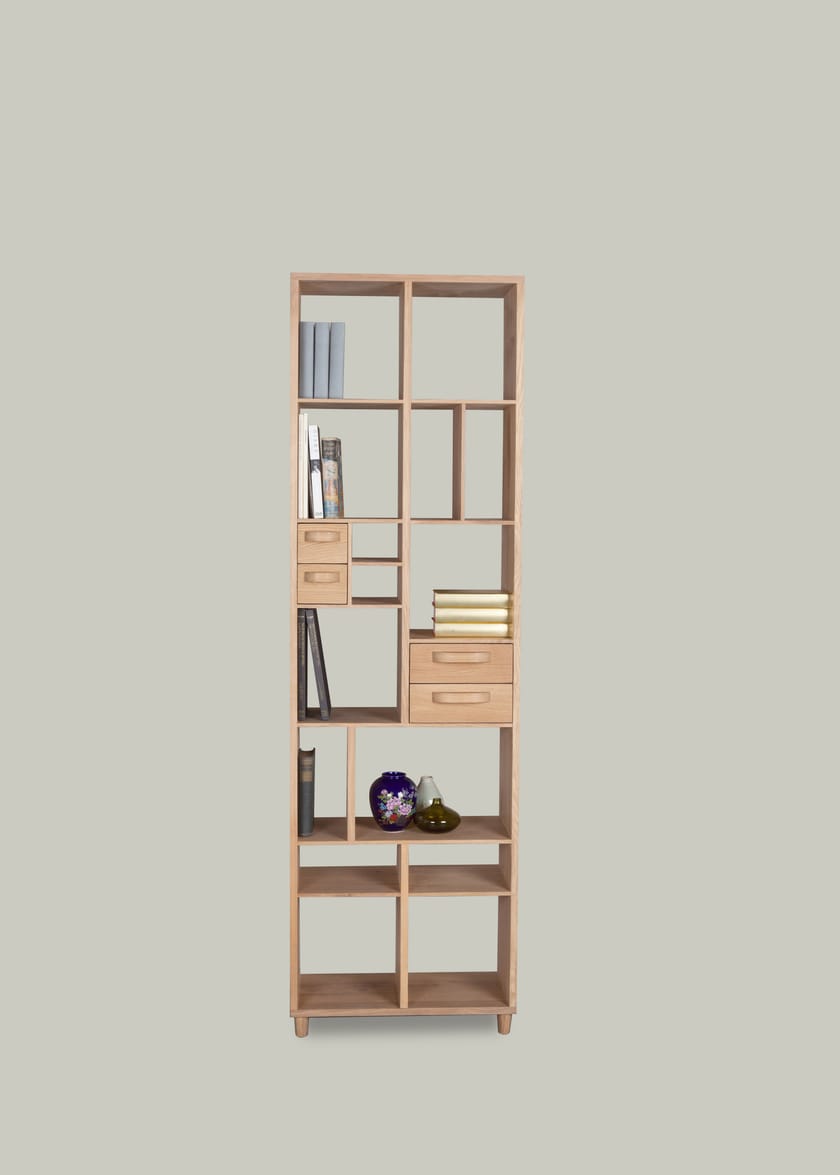 PIROUETTE Open solid wood bookcase By Ethnicraft