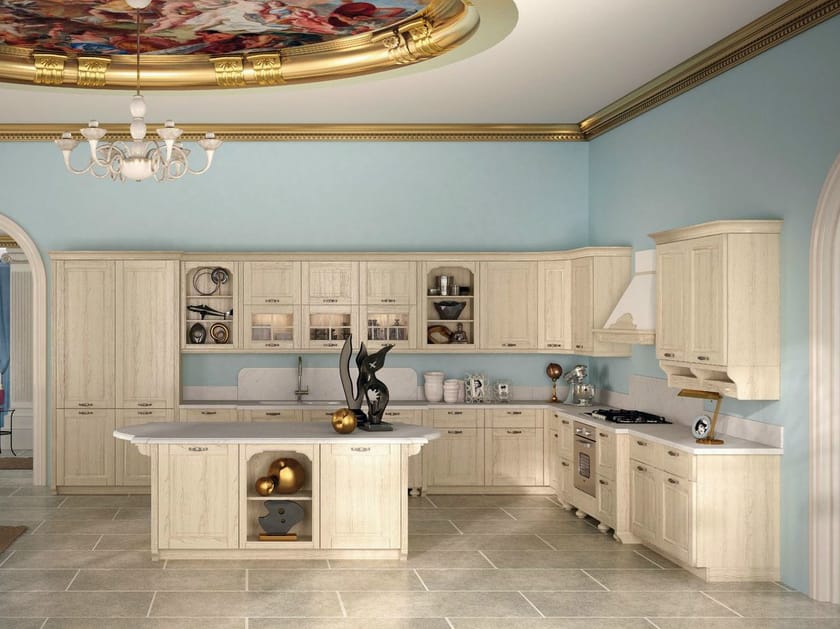 Solid wood fitted kitchen LARI By Del Tongo