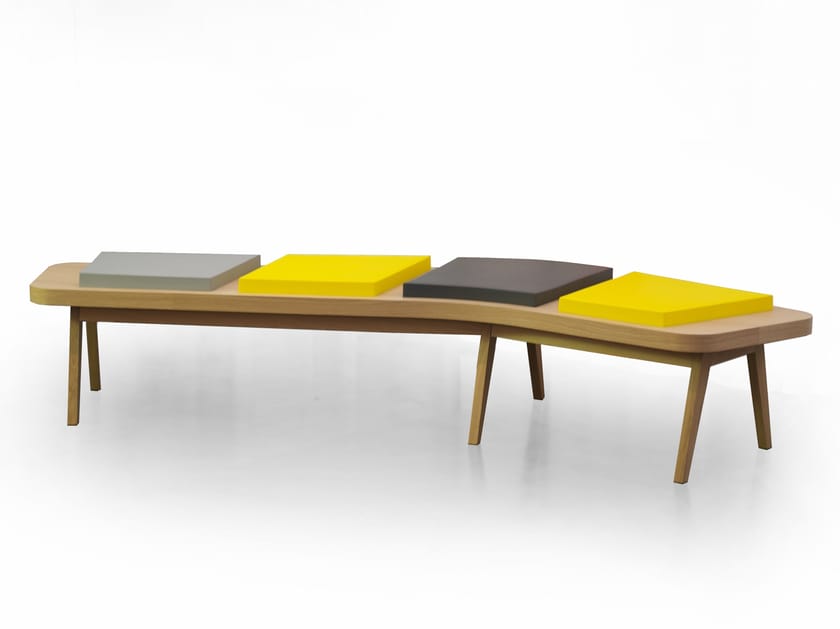 Modular backless wooden and QM Foam bench seating AIRBENCH BOOMERANG ...