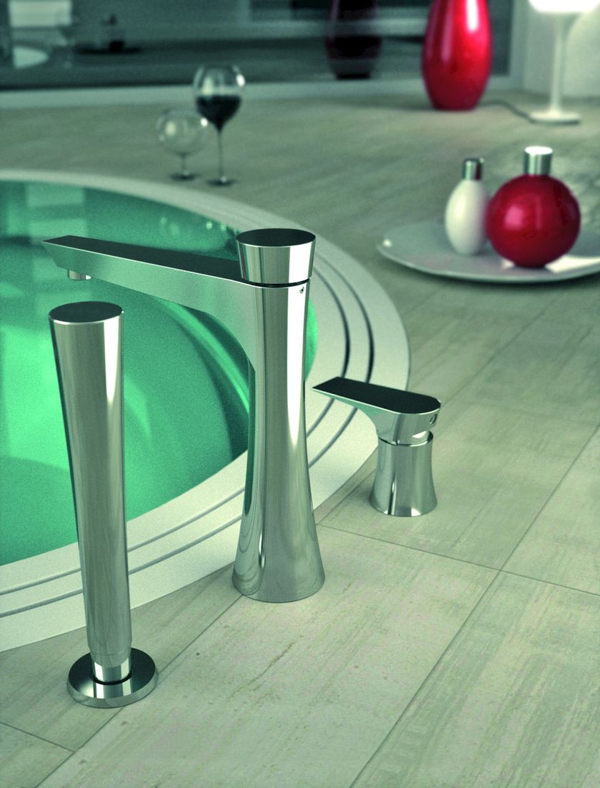 DIVA Set de bagnoire 3 trous avec douchette By Daniel Rubinetterie
