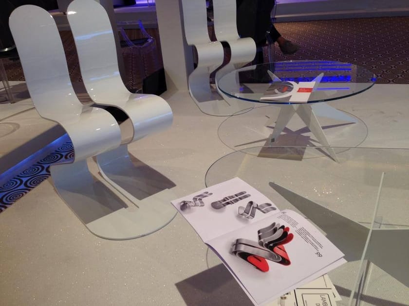 FLUID RIBBON | Lacquered chair By Lamberti Design design Michael D'Amato