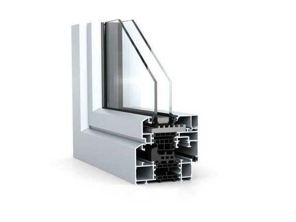 Aluminium Window with bevelled profile contours WICLINE 65/75 evo ...
