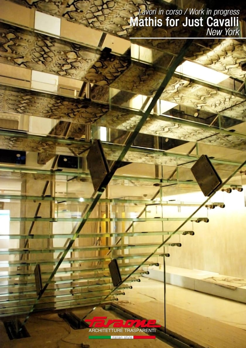 Escalera abierta de acero inoxidable y vidrio MATHIS By FARAONE diseño ...