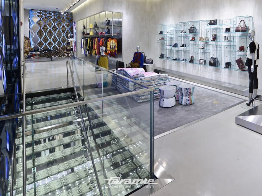 Escalera abierta de acero inoxidable y vidrio MATHIS By FARAONE diseño ...