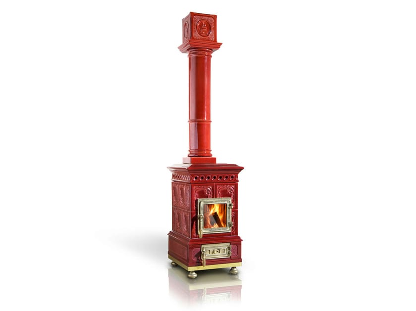Wood-burning ceramic stove LIBERTY By LA CASTELLAMONTE